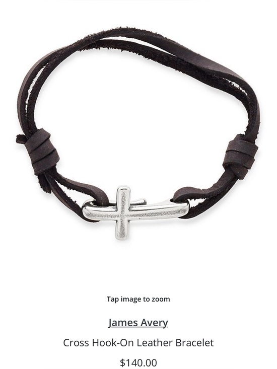 James Avery | Jewelry | James Avery Cross Hookon Leather Bracelet With ...